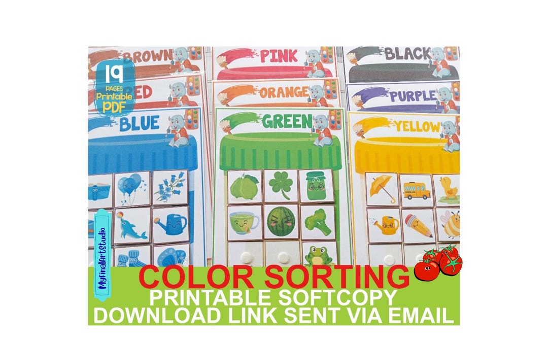 Color Sorting Busy Book: Toddler Learning Activity (PDF Download) - Etsy