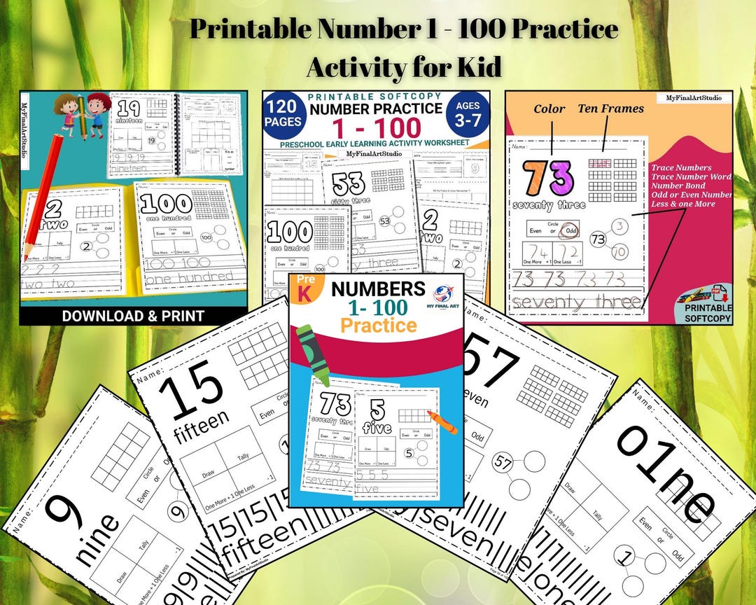 Number Matching Activity 1 to 100 Montessori Counting Practice ...