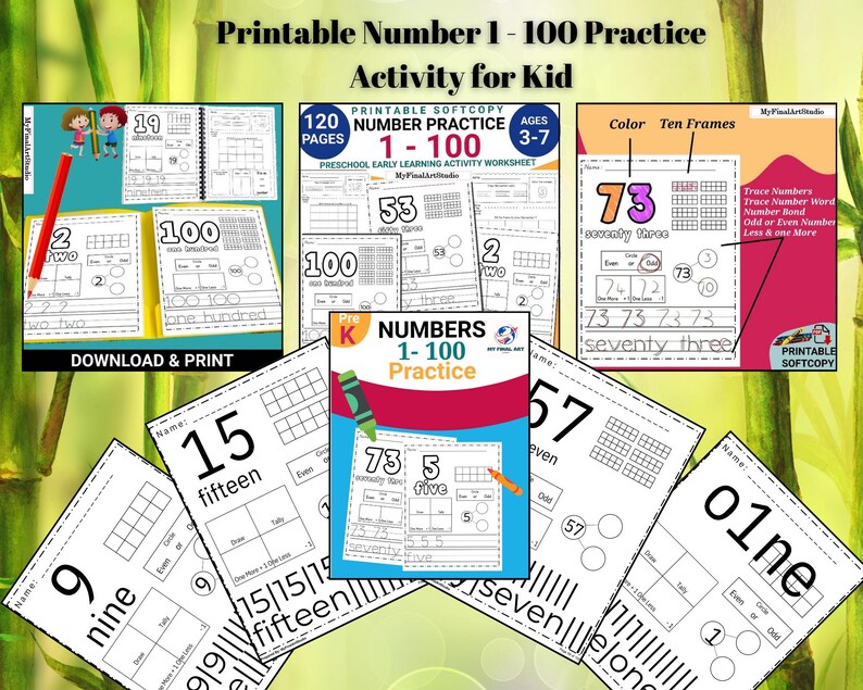 Number Matching Activity 1 to 100 Montessori Counting Practice ...