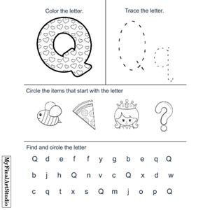 Printable Alphabet Preschool Workbook, Trace, Find, Color, Recognize A ...