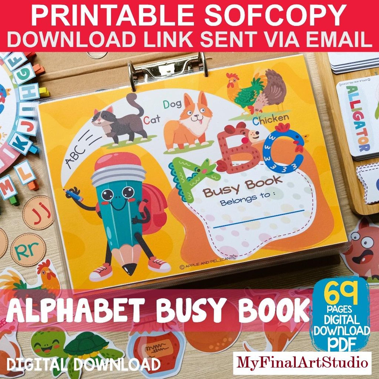 Alphabet Busy Book Toddler Busy Binder, ABC Learning Binder, Preschool ...