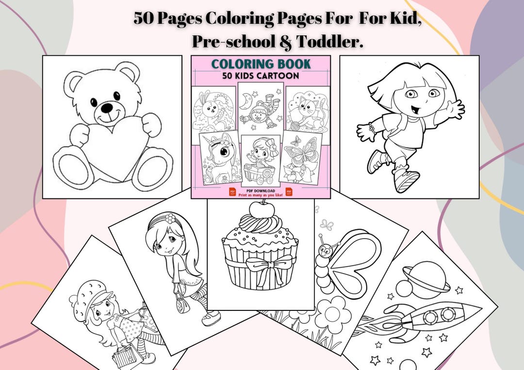 Kids Coloring Pages, Printable Coloring Book Kindergarten Kids ...