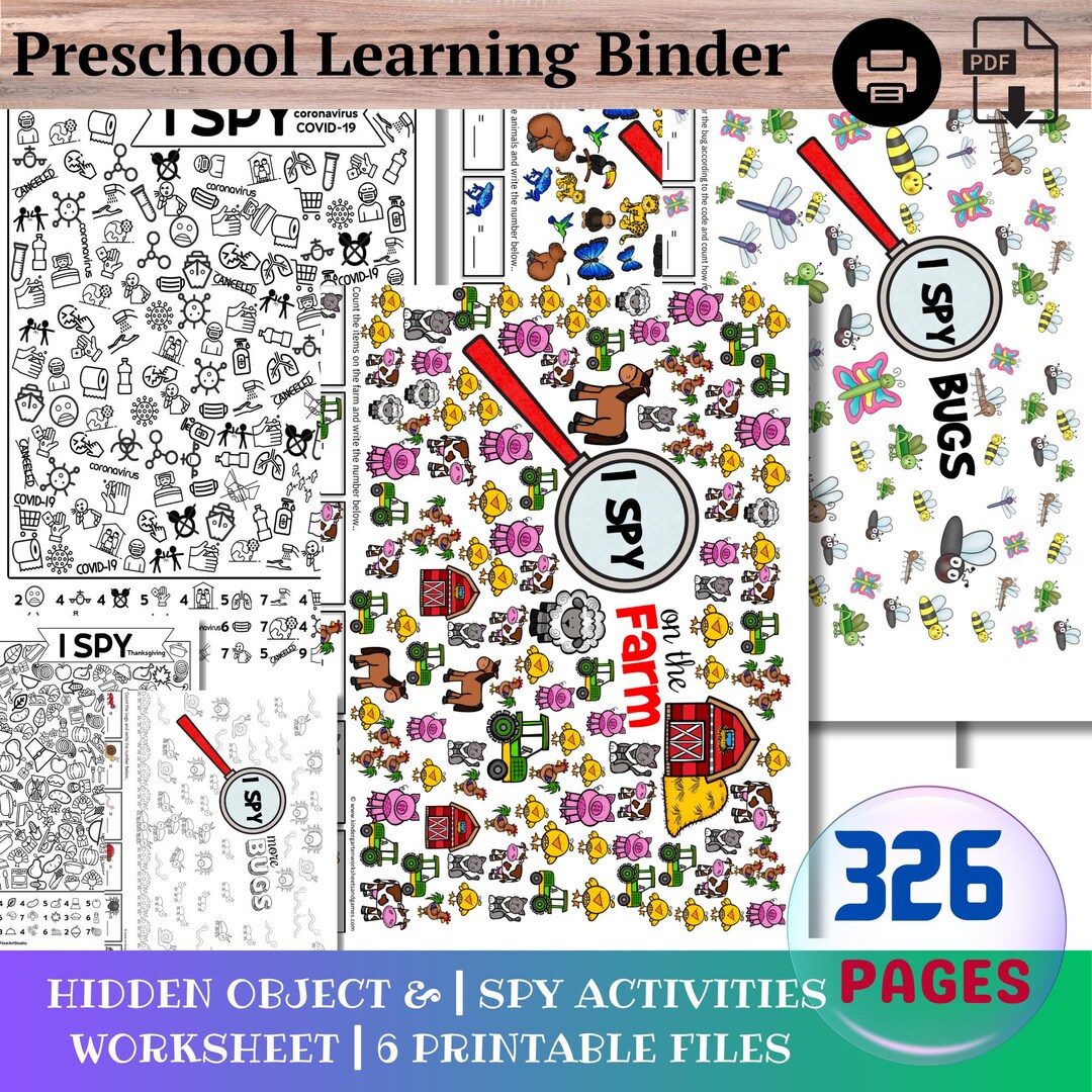 Printable Hidden Picture, Spy Activity Worksheets, Binder Activity ...