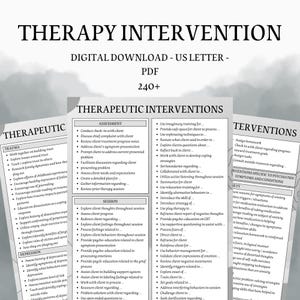 Therapy Interventions, Therapy Intervention List, Therapist Cheat ...