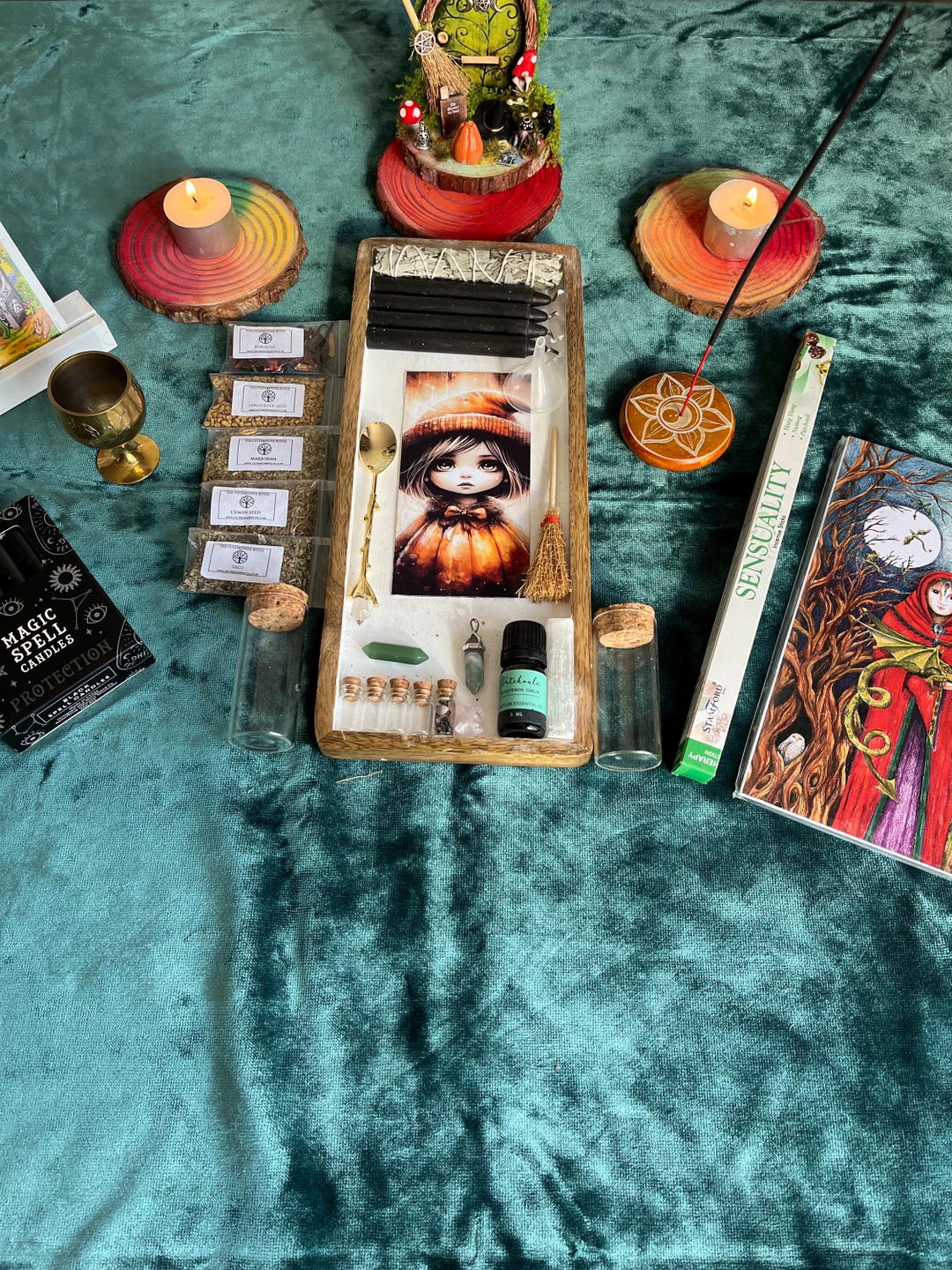 Wiccan Spell Kit Alter Pagan Shrine Witchcraft Ritual Magic Spell Work ...