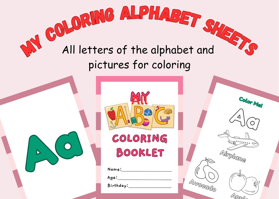 My ABC Coloring Booklet Worksheet - Etsy