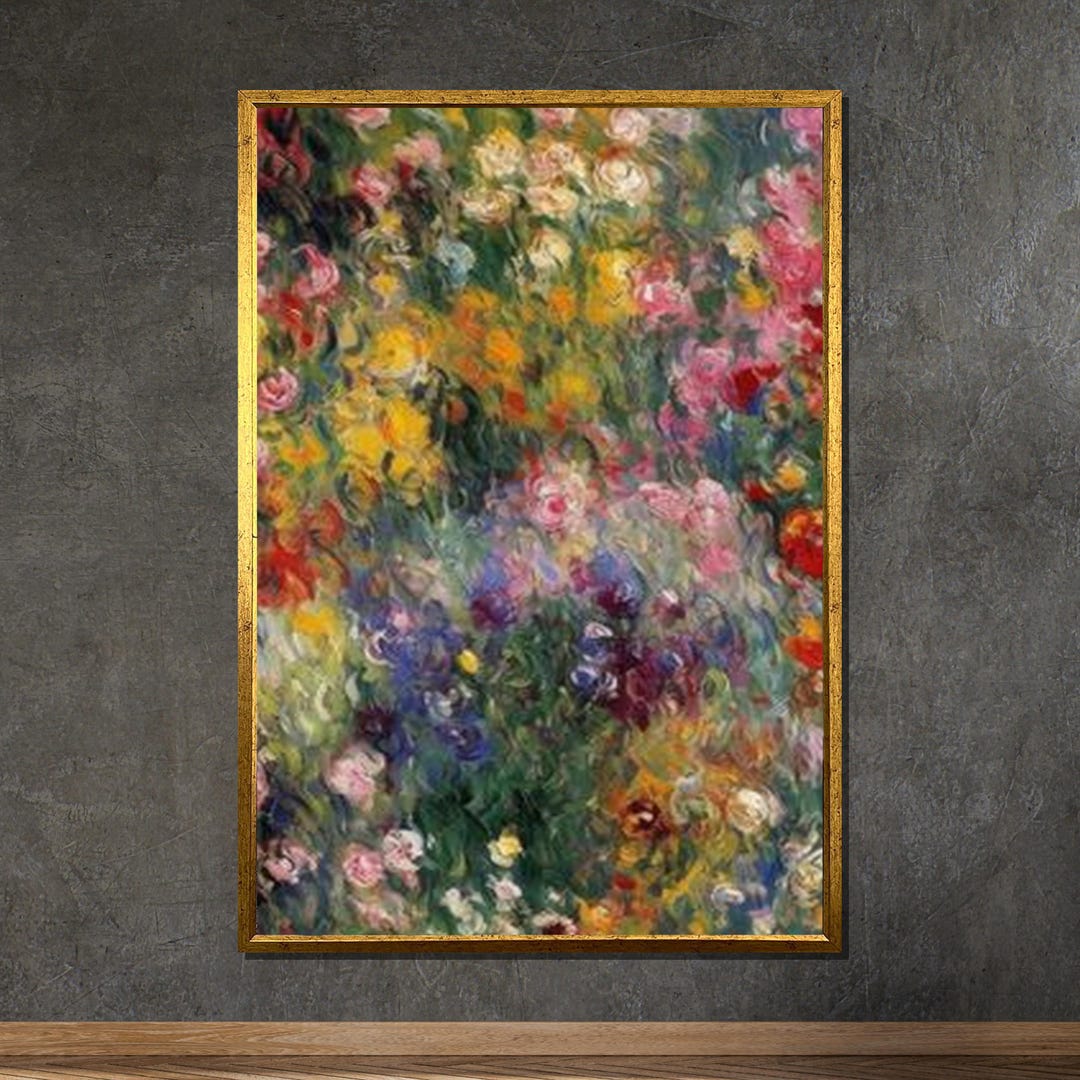 Monet-inspired Floral Garden Canvas, Vibrant Impressionist Flower ...