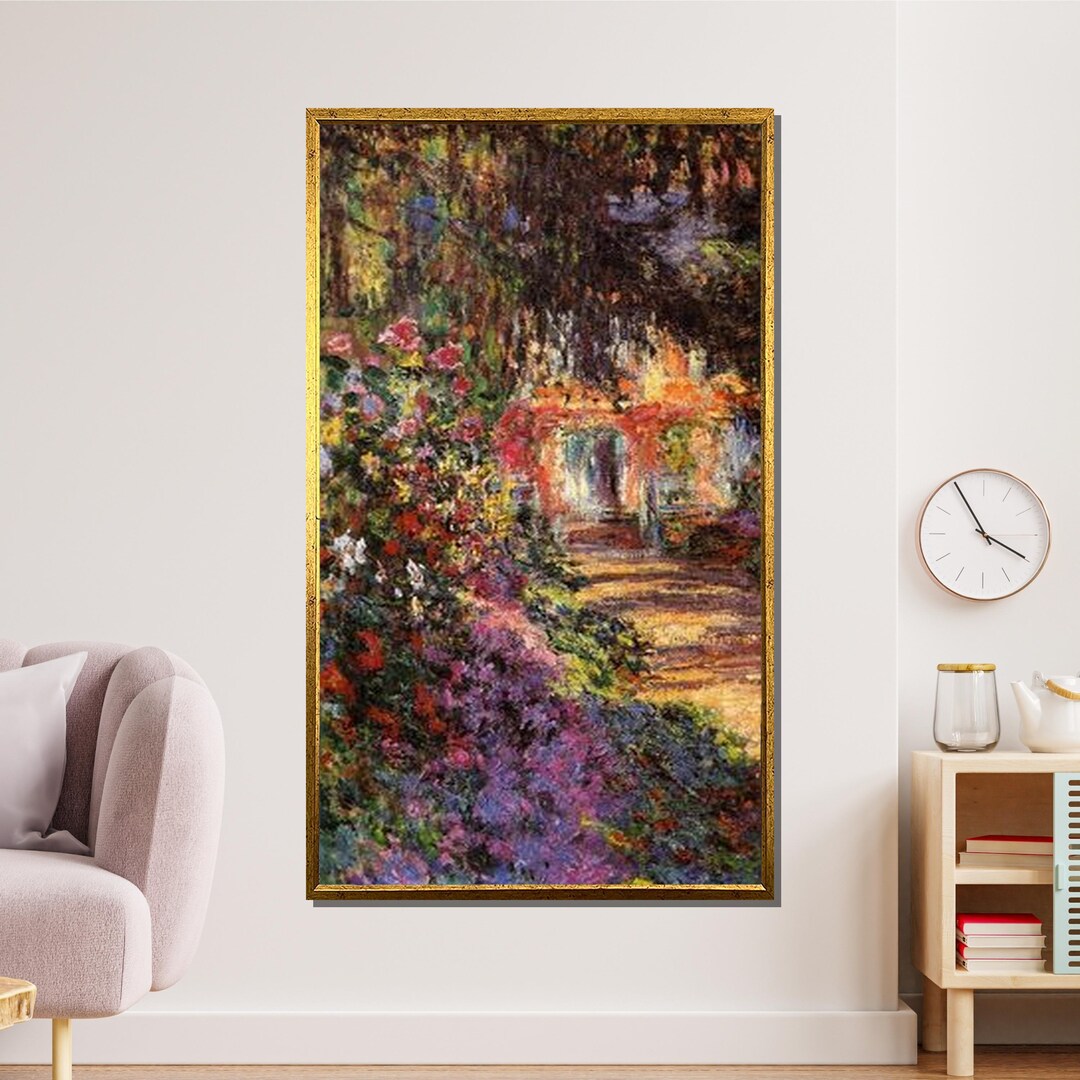 Monet Style Garden Path Canvas Print: Impressionist Floral Wall Art - Etsy
