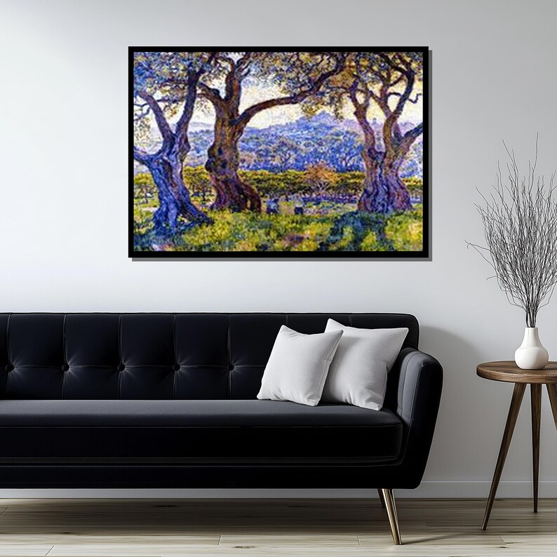 Georges Seurat Colorful Landscape Canvas, Impressionist Forest Wall Art ...