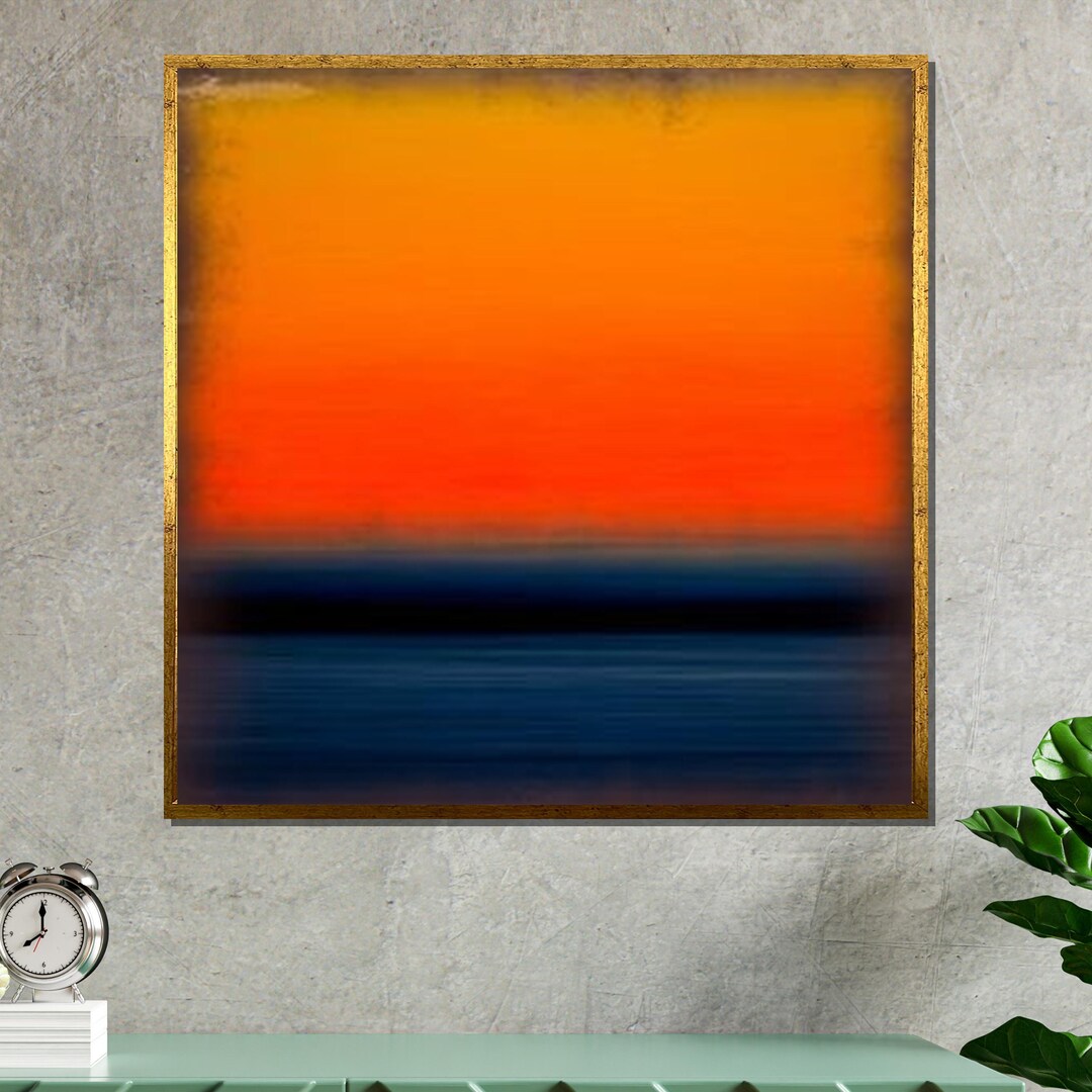 Rothko-inspired Sunset Canvas: Orange & Blue Abstract Art - Etsy