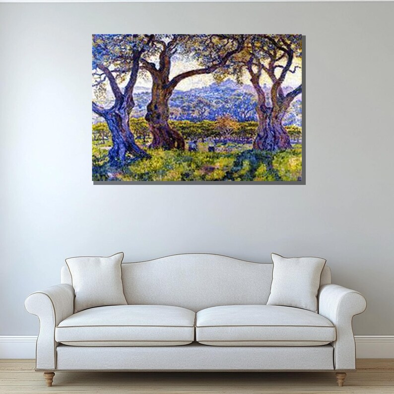 Georges Seurat Colorful Landscape Canvas, Impressionist Forest Wall Art ...