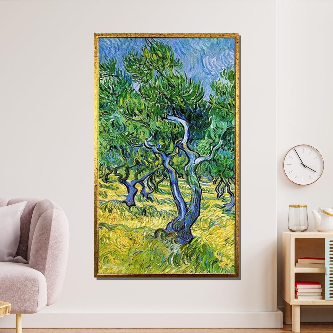 Van Gogh Inspired Olive Tree Canvas Art: Impressionist Landscape - Etsy