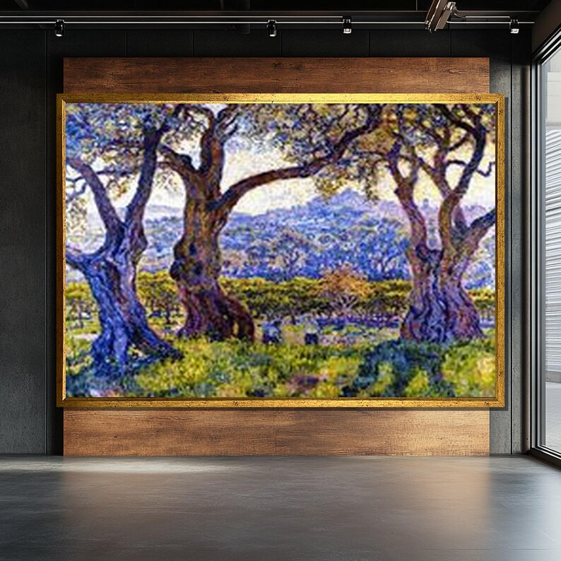 Georges Seurat Colorful Landscape Canvas, Impressionist Forest Wall Art ...