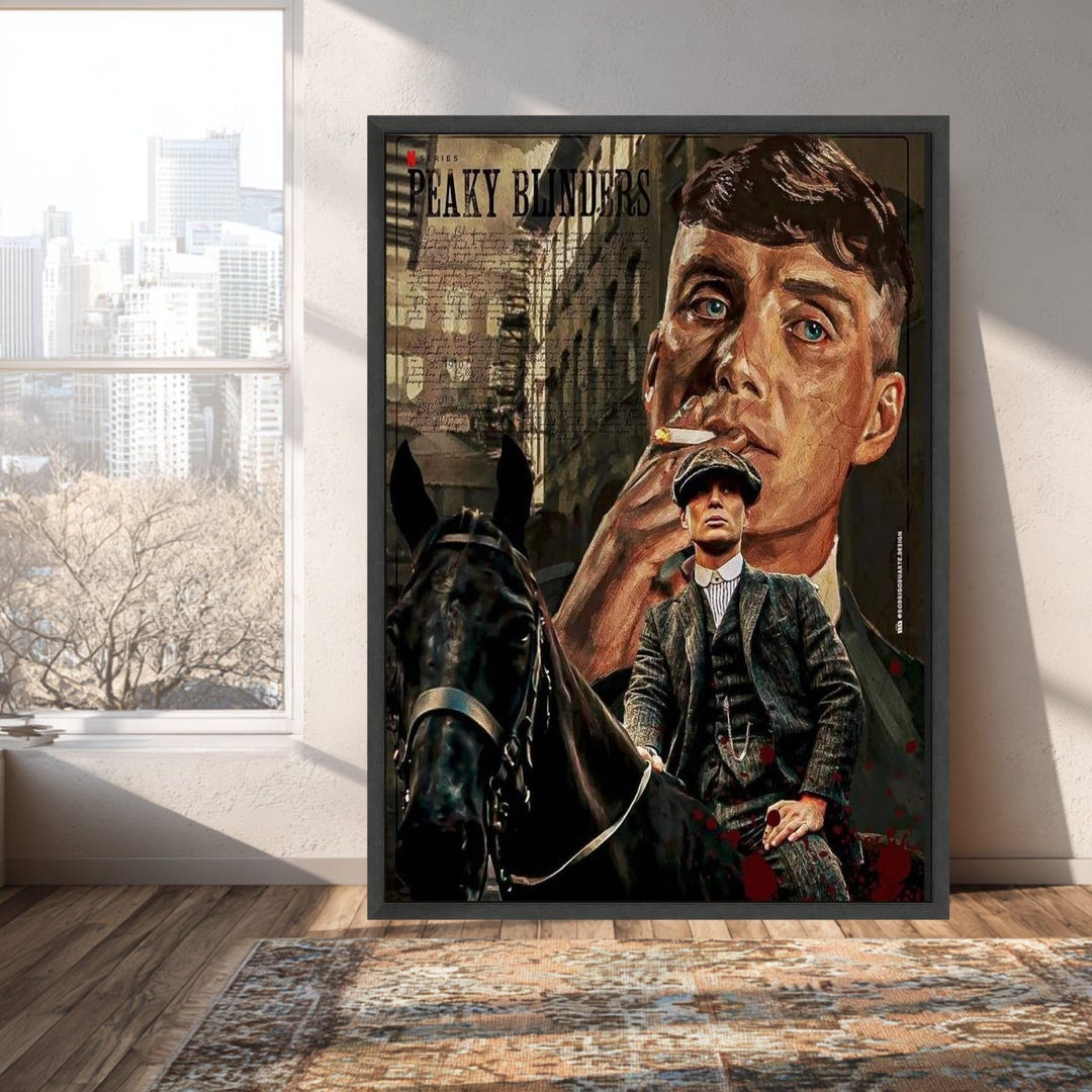 Peaky Blinders Thomas Shelby Canvas Wall Art, Vintage Gangster Portrait ...