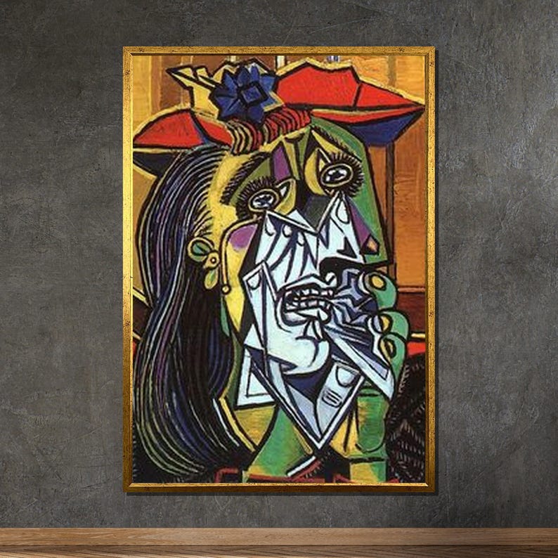 Picasso Weeping Woman Canvas Print: Cubist Portrait Art - Etsy