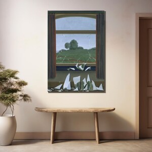 René Magritte Style Broken Window Canvas: Surreal Landscape Wall Art - Etsy