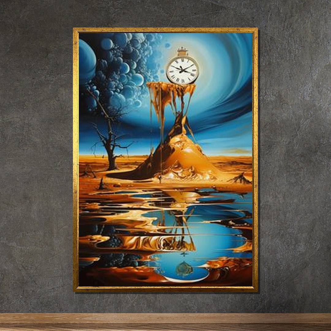 Rene Magritte Surreal Melting Clock Canvas, Abstract Time and Space ...
