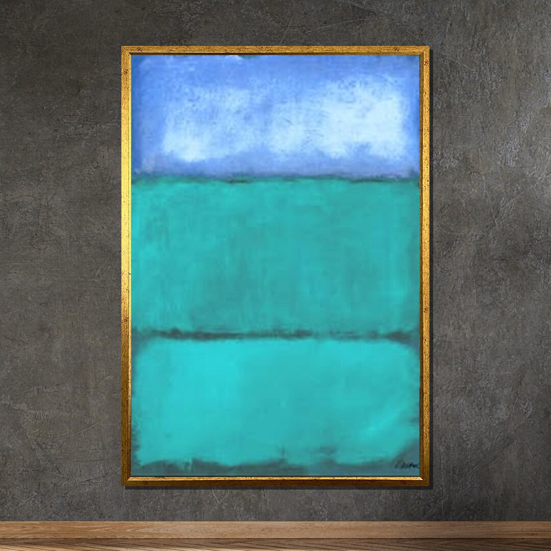 Mark Rothko-inspired Blue and Teal Canvas, Abstract Color Block Wall ...