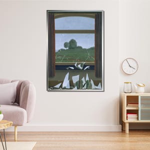René Magritte Style Broken Window Canvas: Surreal Landscape Wall Art - Etsy