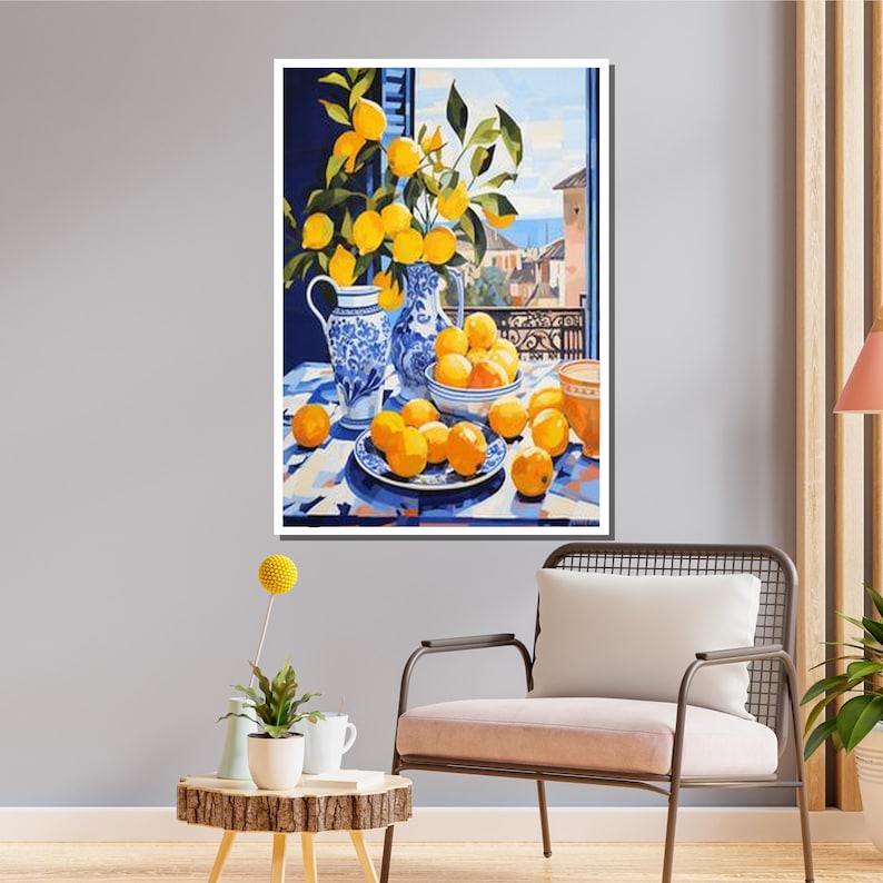 Henri Matisse Inspired Lemon Still Life, Vibrant Mediterranean Art ...