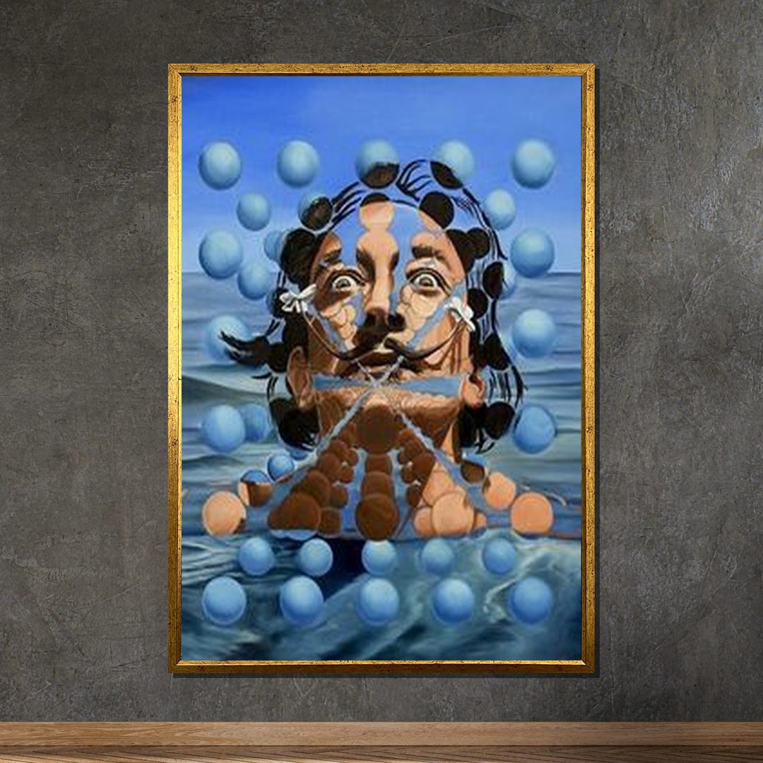 Salvador Dalí Inspired Surrealist Portrait, Abstract Floating Spheres ...