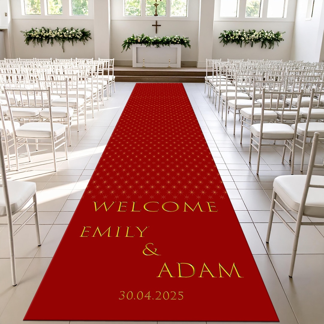 Custom Personalized Aisle Runner Rug, Wedding Aisle Runner Rug, Wedding ...