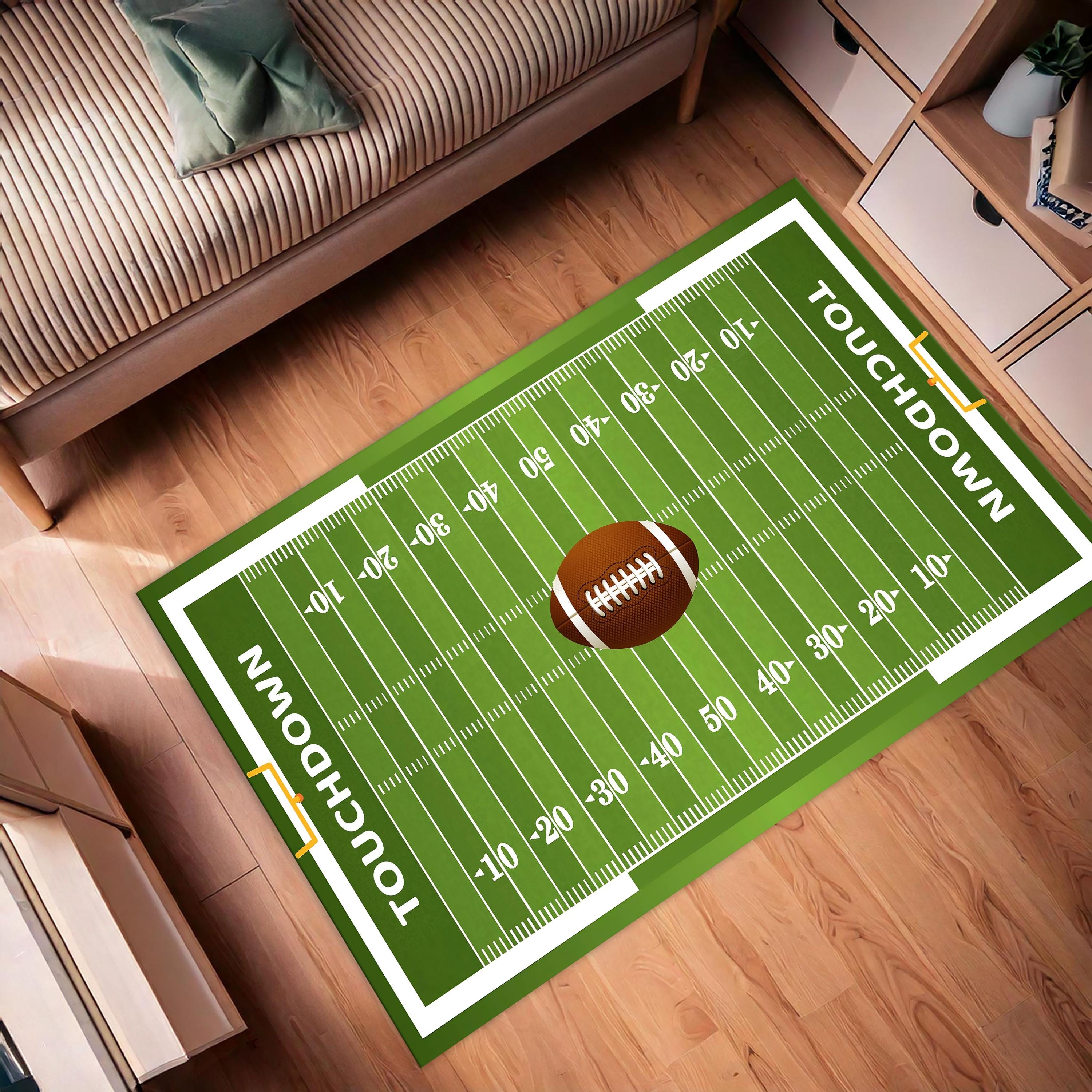 Personalized American Football Field Printed Rug, American Football Rug ...