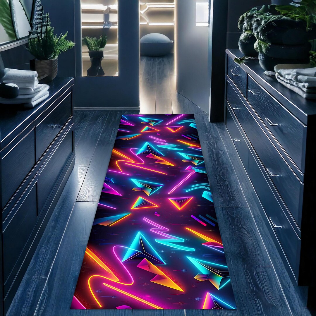 Arcade Stars Runner Rug, Bowling Alley Carpet, Gamer Rug, Arcade Bar ...