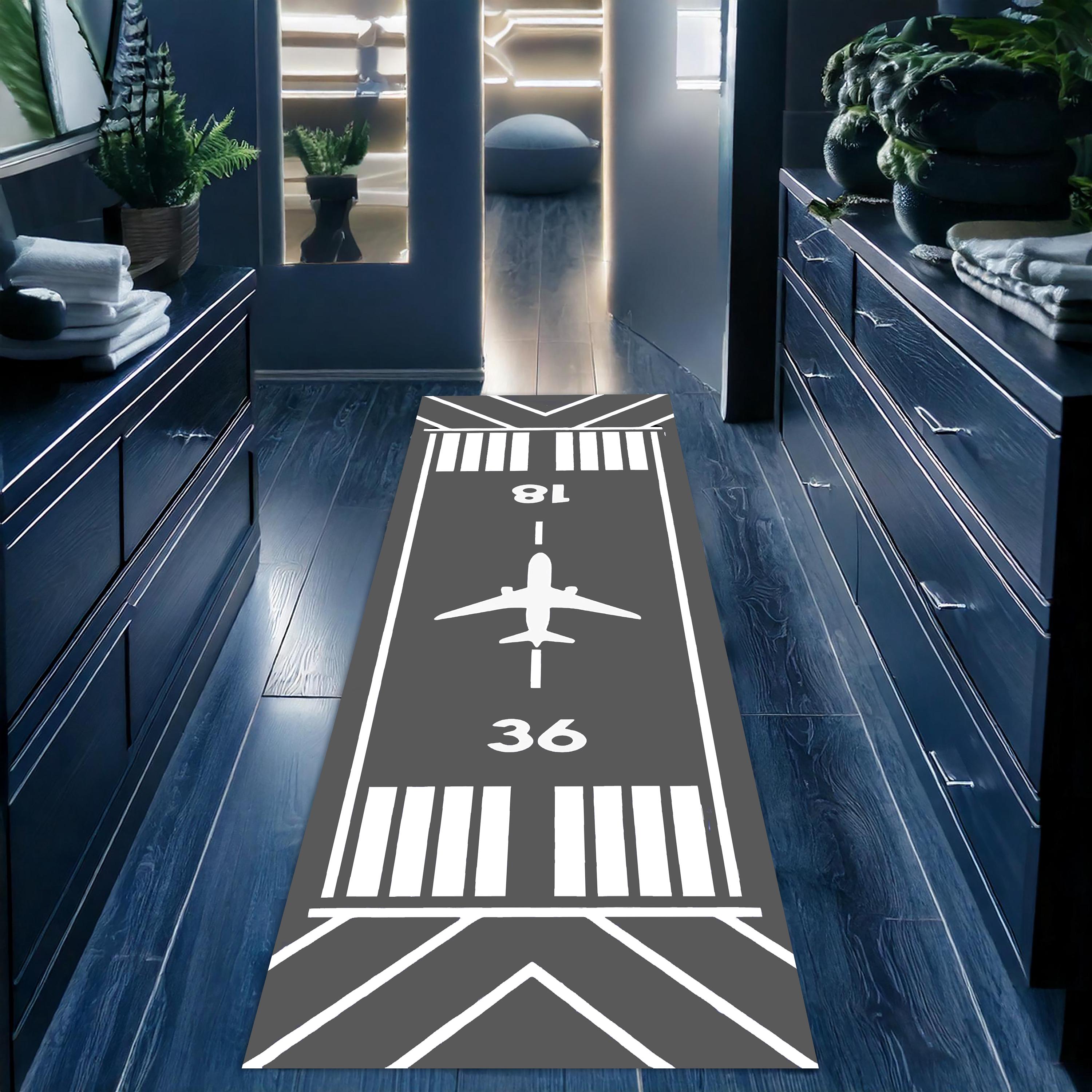 Airport Runway Runner Rug, Plane Track Rug, Aircraft Rug, Aviation Rug ...