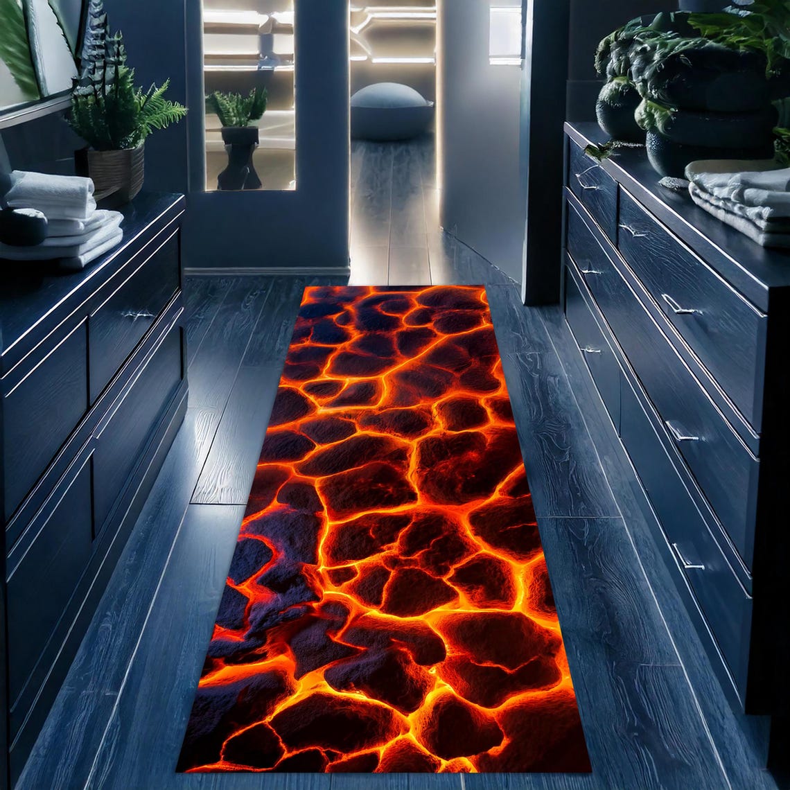 Lava Runner Rug, Red Rug, Hot Lava Rug, Lava Hallway Rug, Runner Rug ...