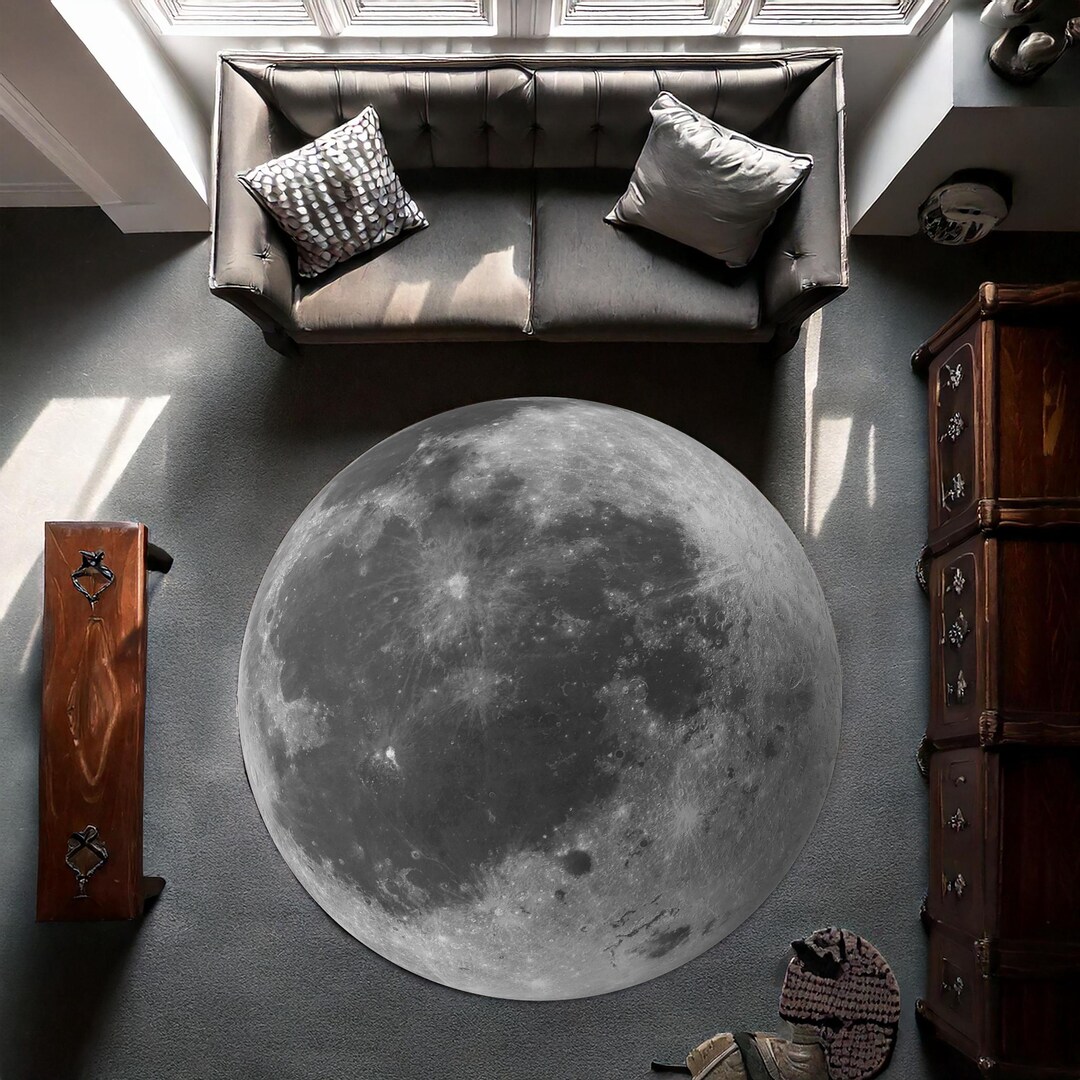 Moons Surface Rug, Moons Crater, Moon Pattern Rug, Moon Round Rug ...