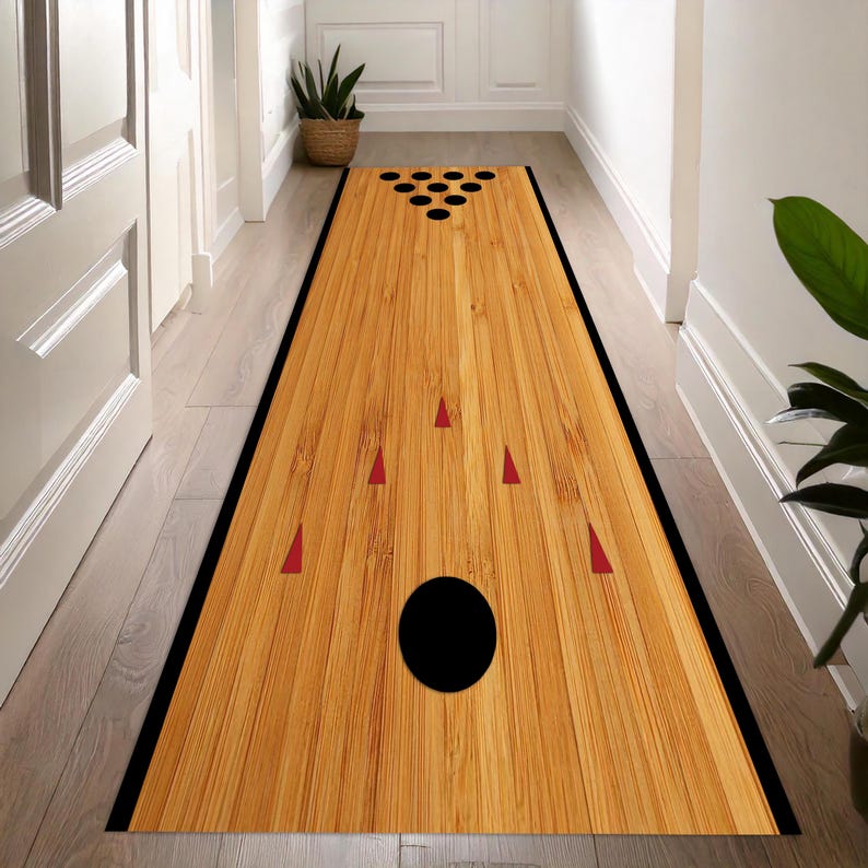 Bowling Lanes Rug for Playing Bowling, Bowling Rug, Bowling Strike Rug ...