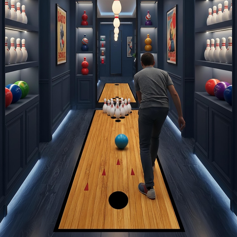 Bowling Lanes Rug for Playing Bowling, Bowling Rug, Bowling Strike Rug ...