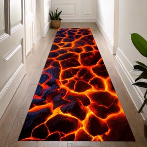 Lava Runner Rug, Red Rug, Hot Lava Rug, Lava Hallway Rug, Runner Rug ...