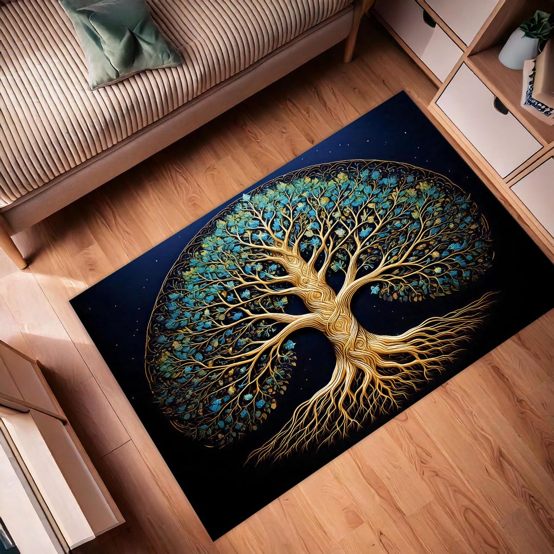 Tree of Life Rug, Celtic Rug, Nature Rug, Occult Art Rug, Viking Decor ...
