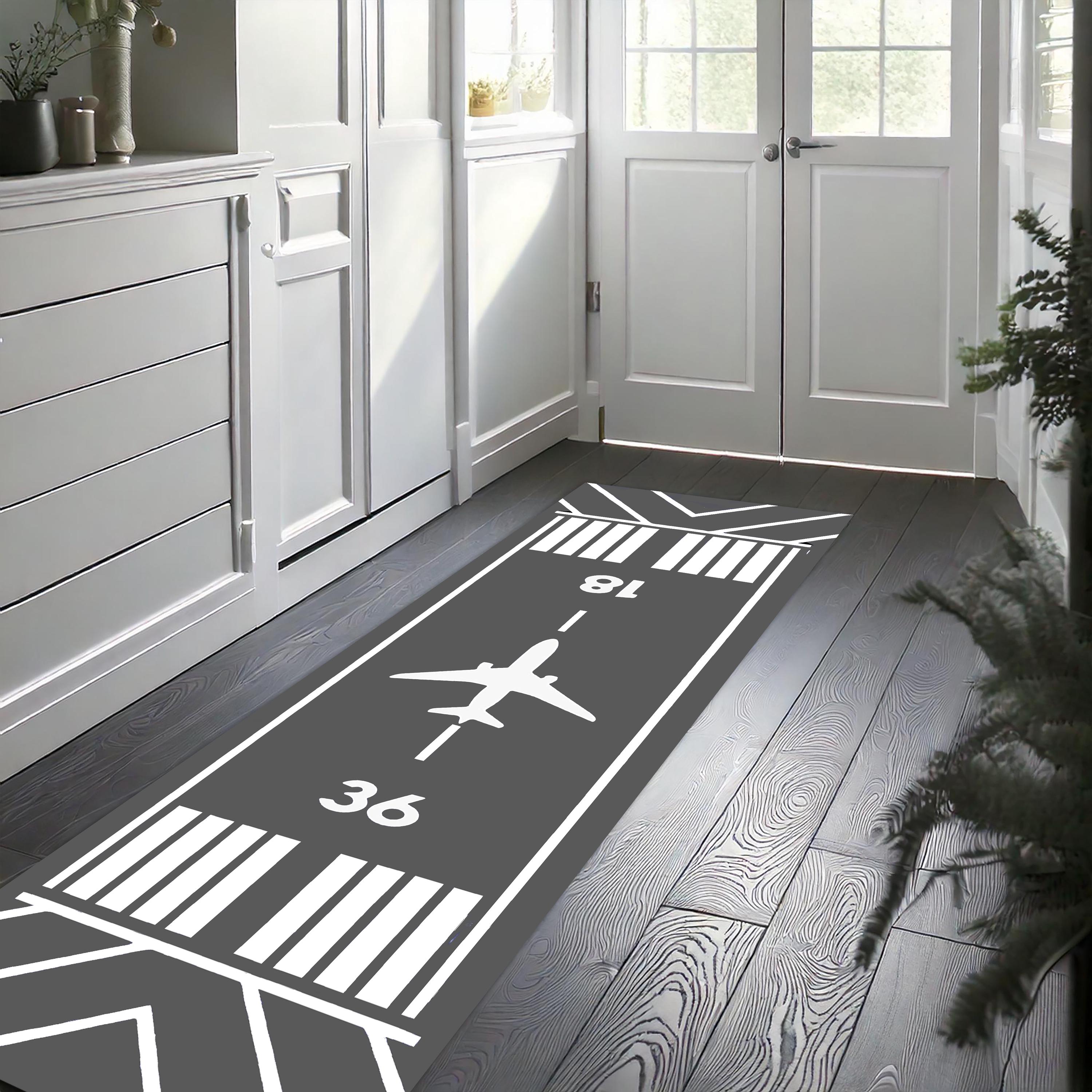 Airport Runway Runner Rug, Plane Track Rug, Aircraft Rug, Aviation Rug ...