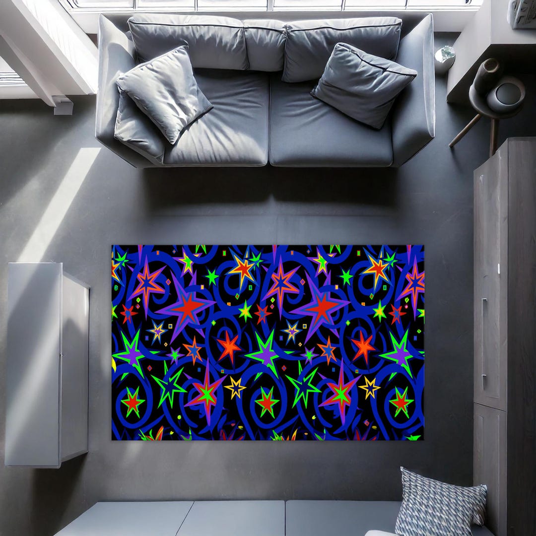 Arcade Stars Rug, Arcade Machine Carpet, Arcade Bar Carpet, Retro Rug ...