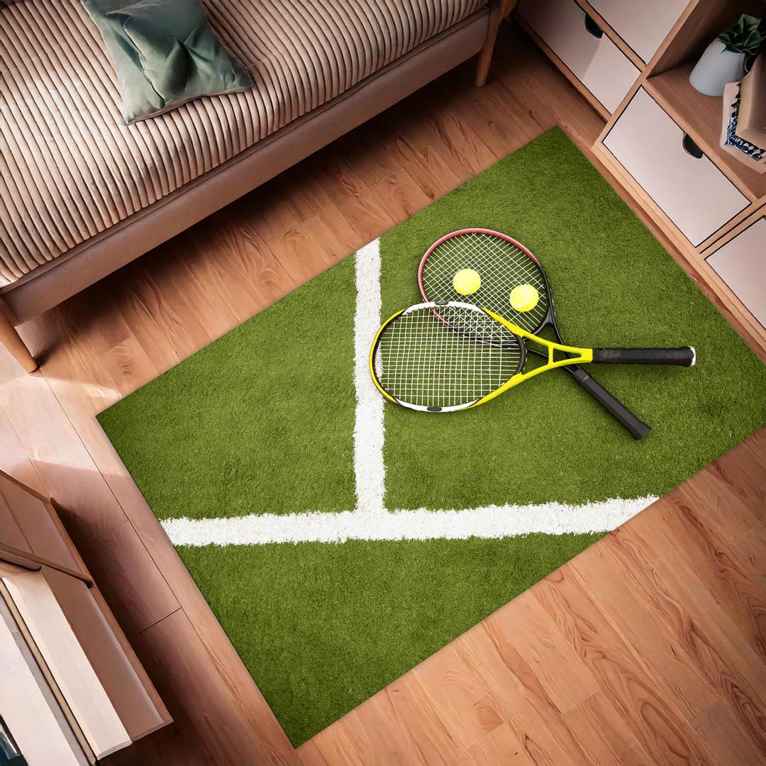Tennis Court Sports Rug, Tennis Rug,racket Game Rug, Sports Rug,living ...