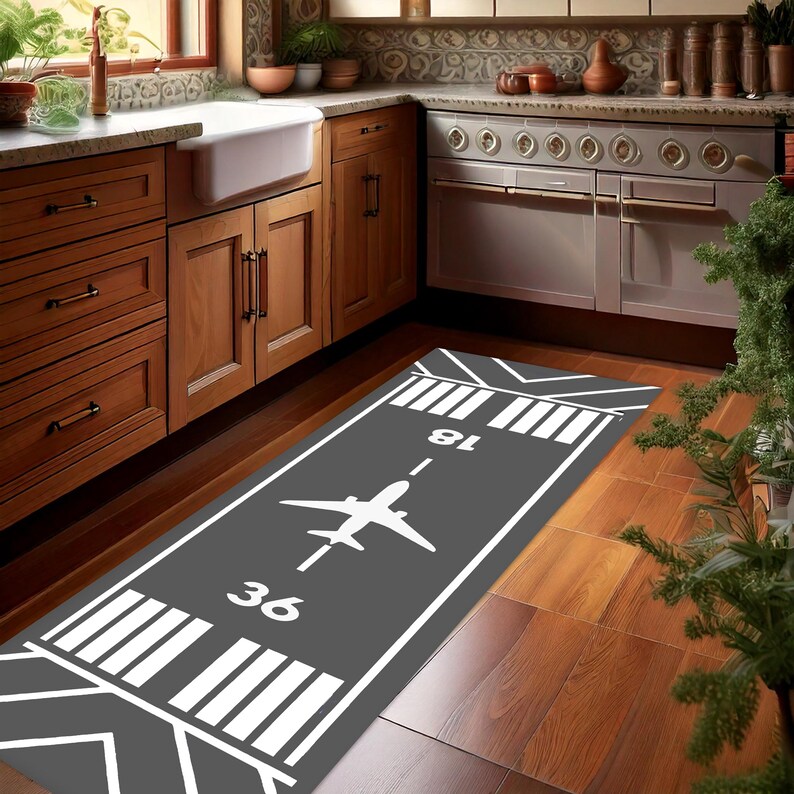 Airport Runway Runner Rug, Plane Track Rug, Aircraft Rug, Aviation Rug ...