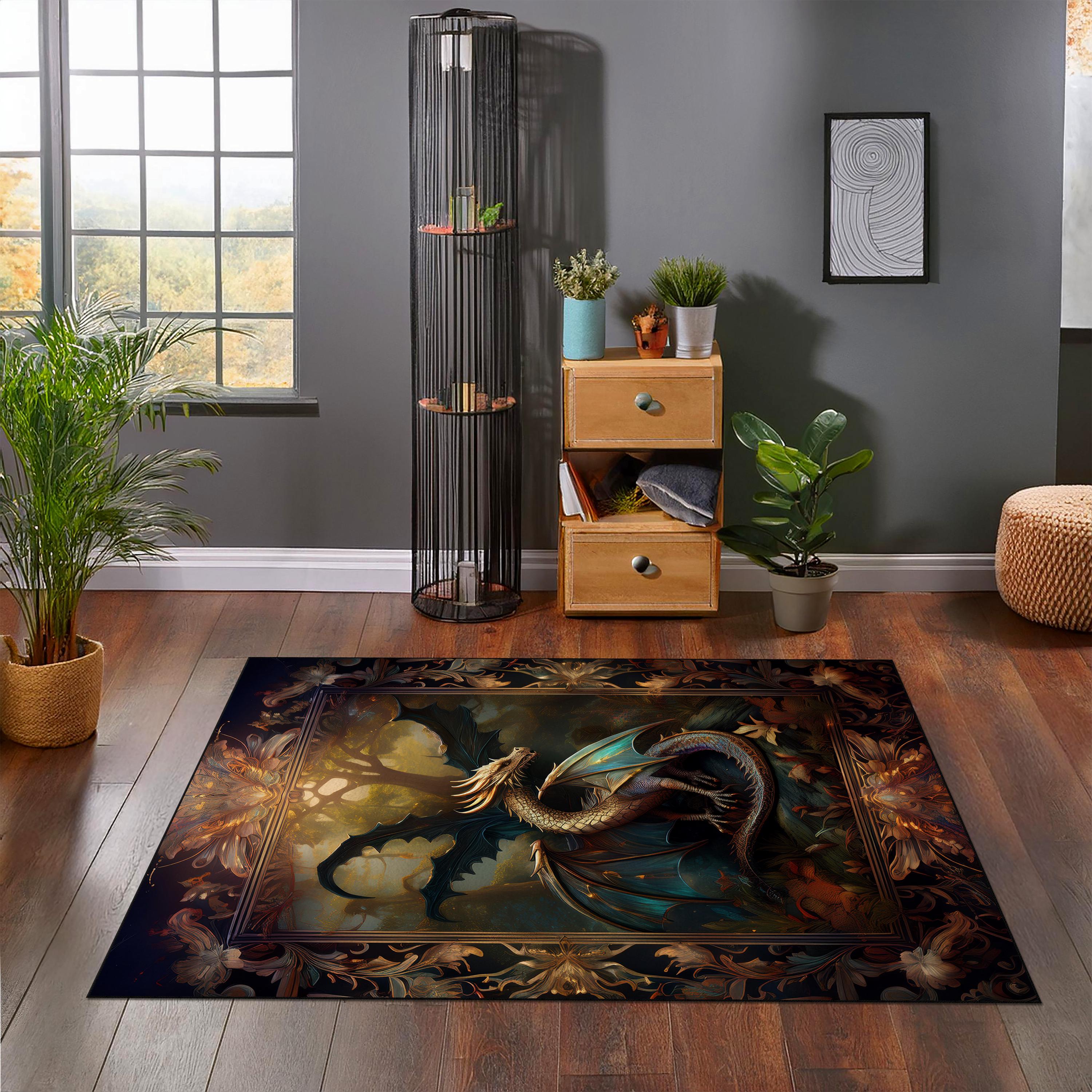 Fantasy Dragon Inspired Rug, Dark Academia Gothic Rug, Fairycore Rug ...
