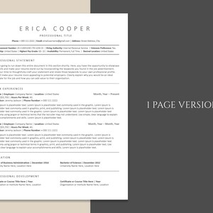 Federal Resume Template: ATS Friendly, USA Jobs, Military Resume ...