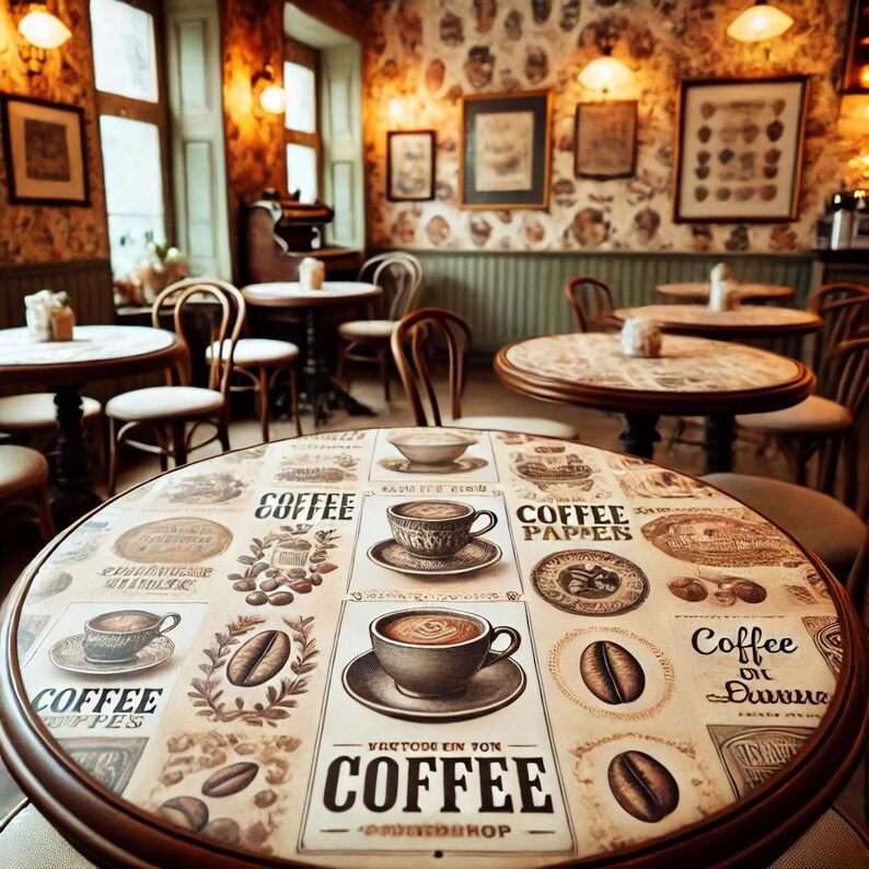 Vintage Coffee Shop Wallpaper - Retro-inspired Coffee Art Design for ...