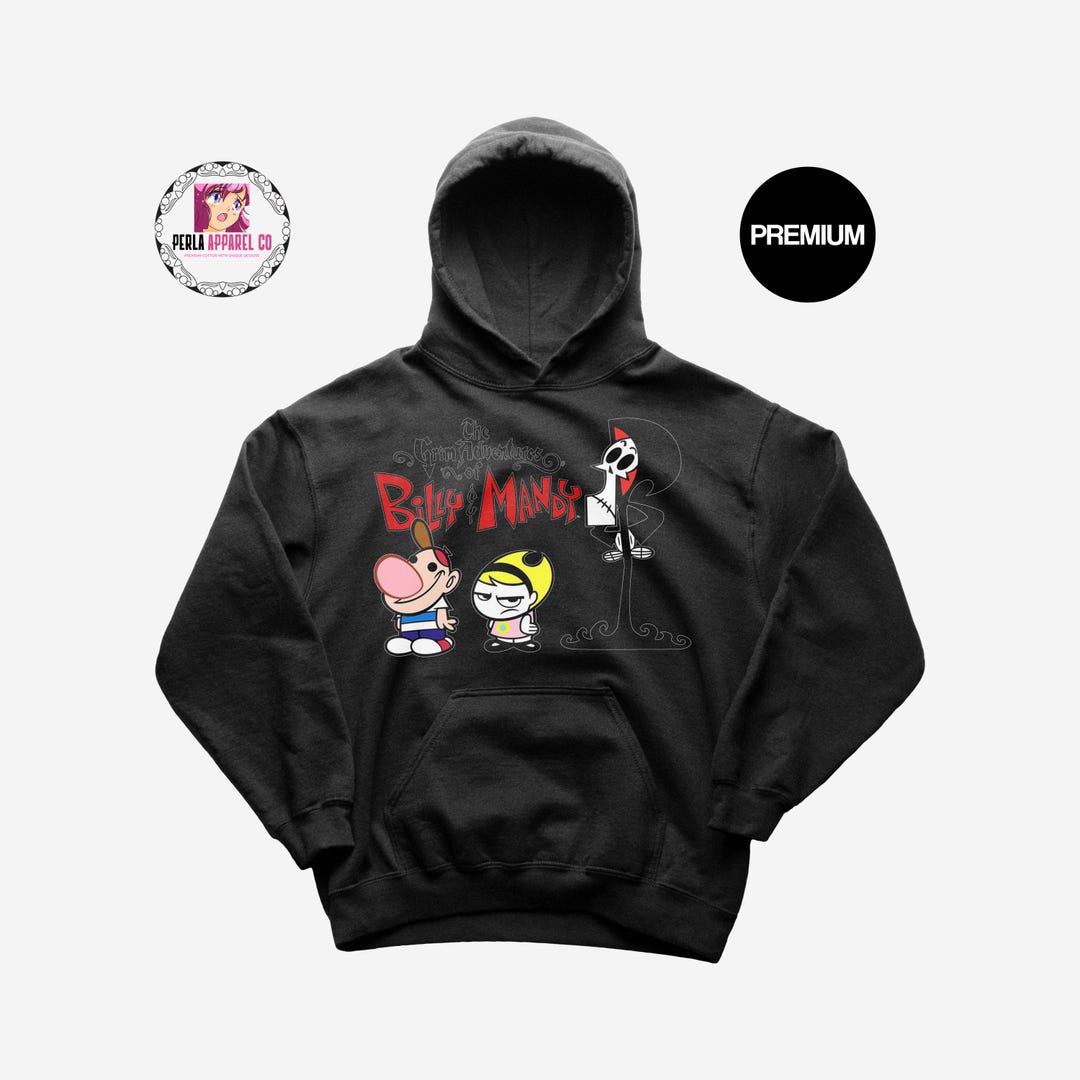 Limited Edition Grim Adventures of Billy & Mandy Hoodie Retro Cartoon ...