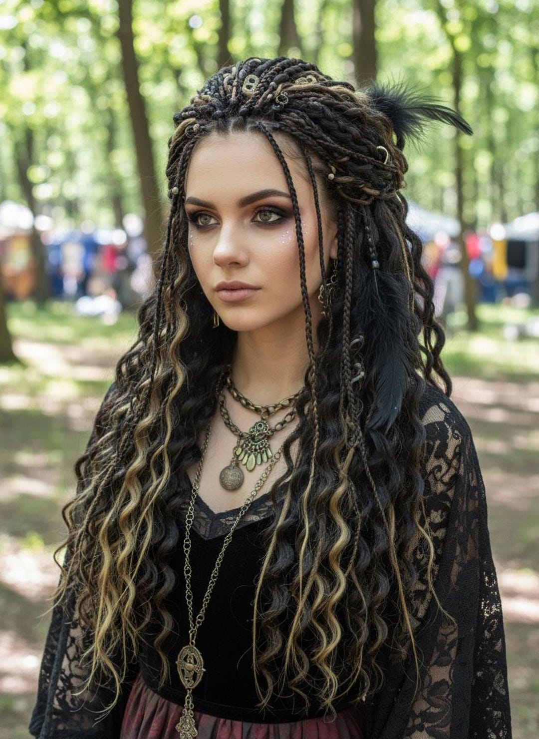 Boho Festival 50 DE Dreads Set 18 in Exclusive Braids Mix - Etsy