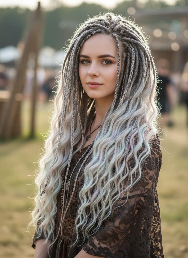 Handmade Boho Ombre Dreads Set: DE Braids & Loose Ends - 26-28'' - Etsy