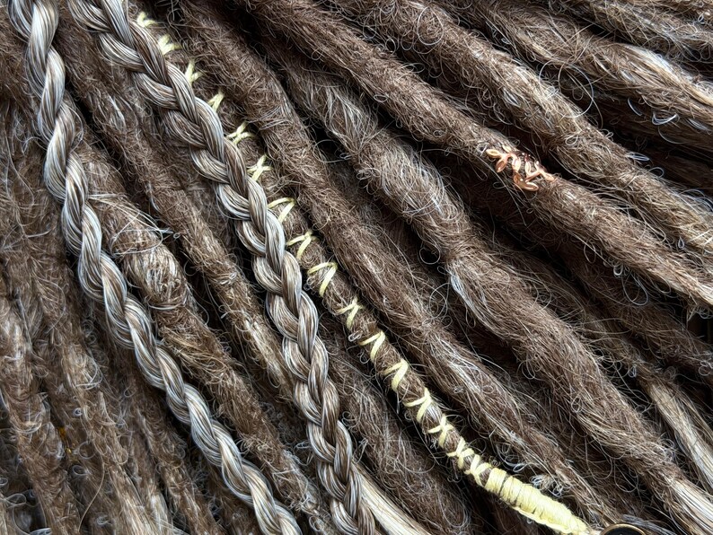 Handmade DE Dreads 50 Set, Ash Blonde Brown Mix, Boho Festival Hair 24 ...