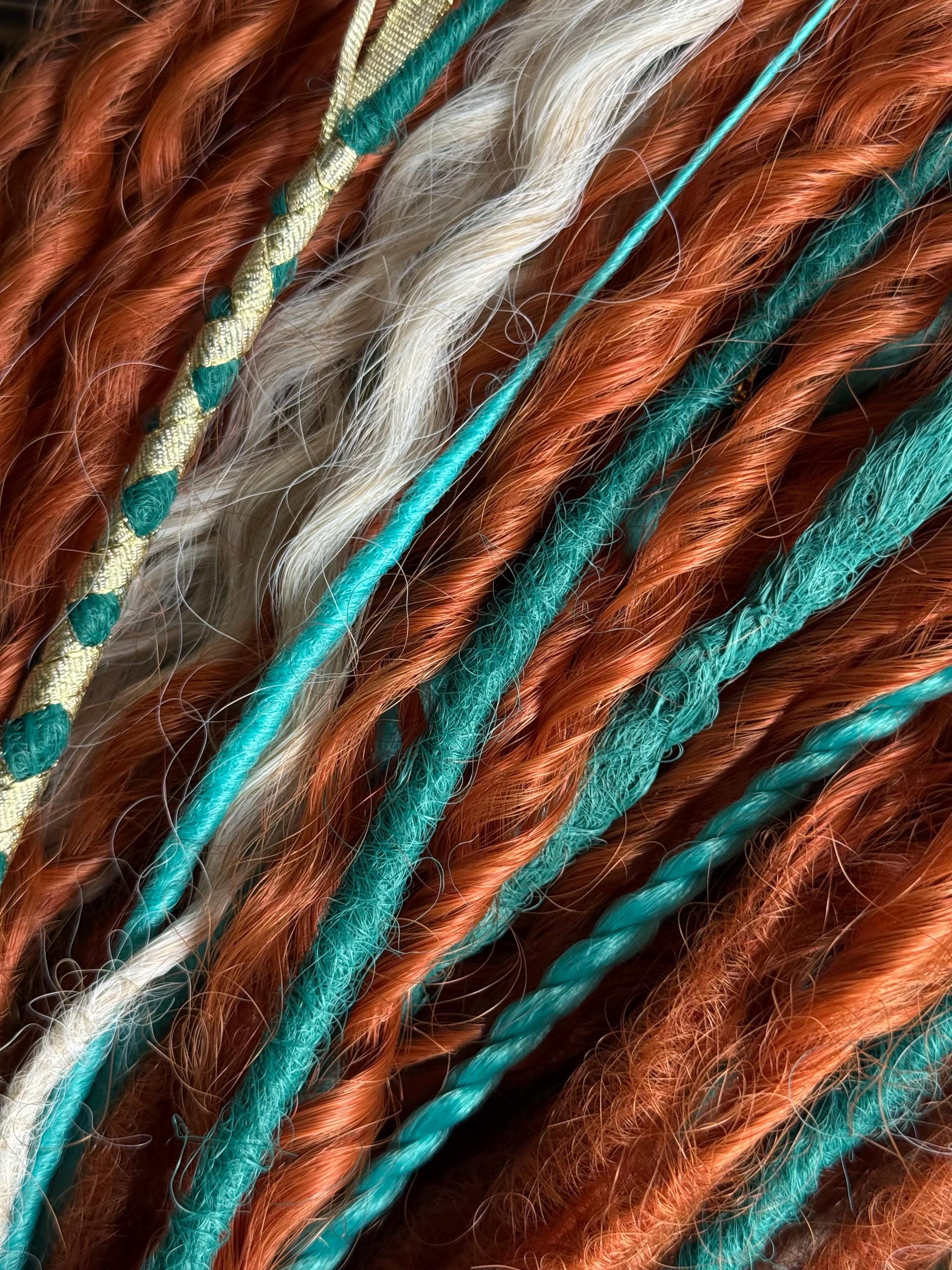 Boho Forest Dreadlock Set: Copper Teal Blonde Dreads With Curls ...