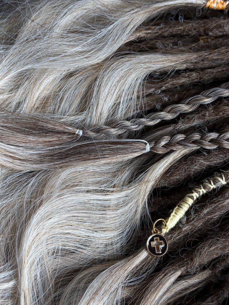 Handmade DE Dreads 50 Set, Ash Blonde Brown Mix, Boho Festival Hair 24 ...