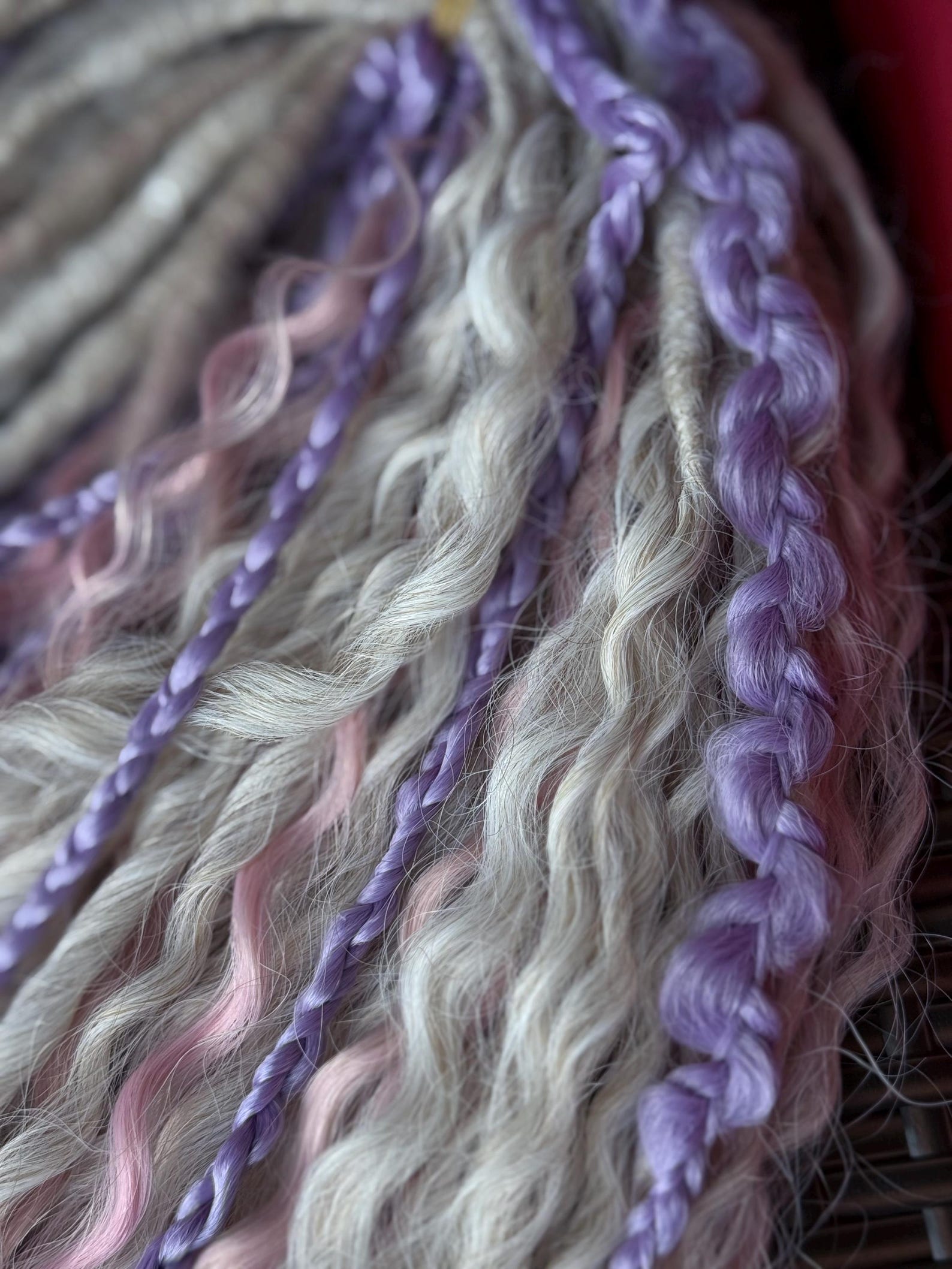 Boho Fairy Dreadlock Set: Silver Blonde, Lavender, Pink DE Hair ...