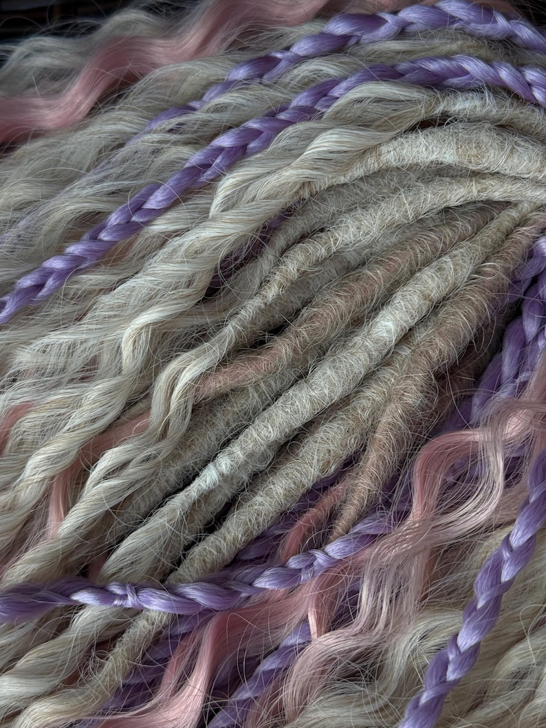 Boho Fairy Dreadlock Set: Silver Blonde, Lavender, Pink DE Hair ...